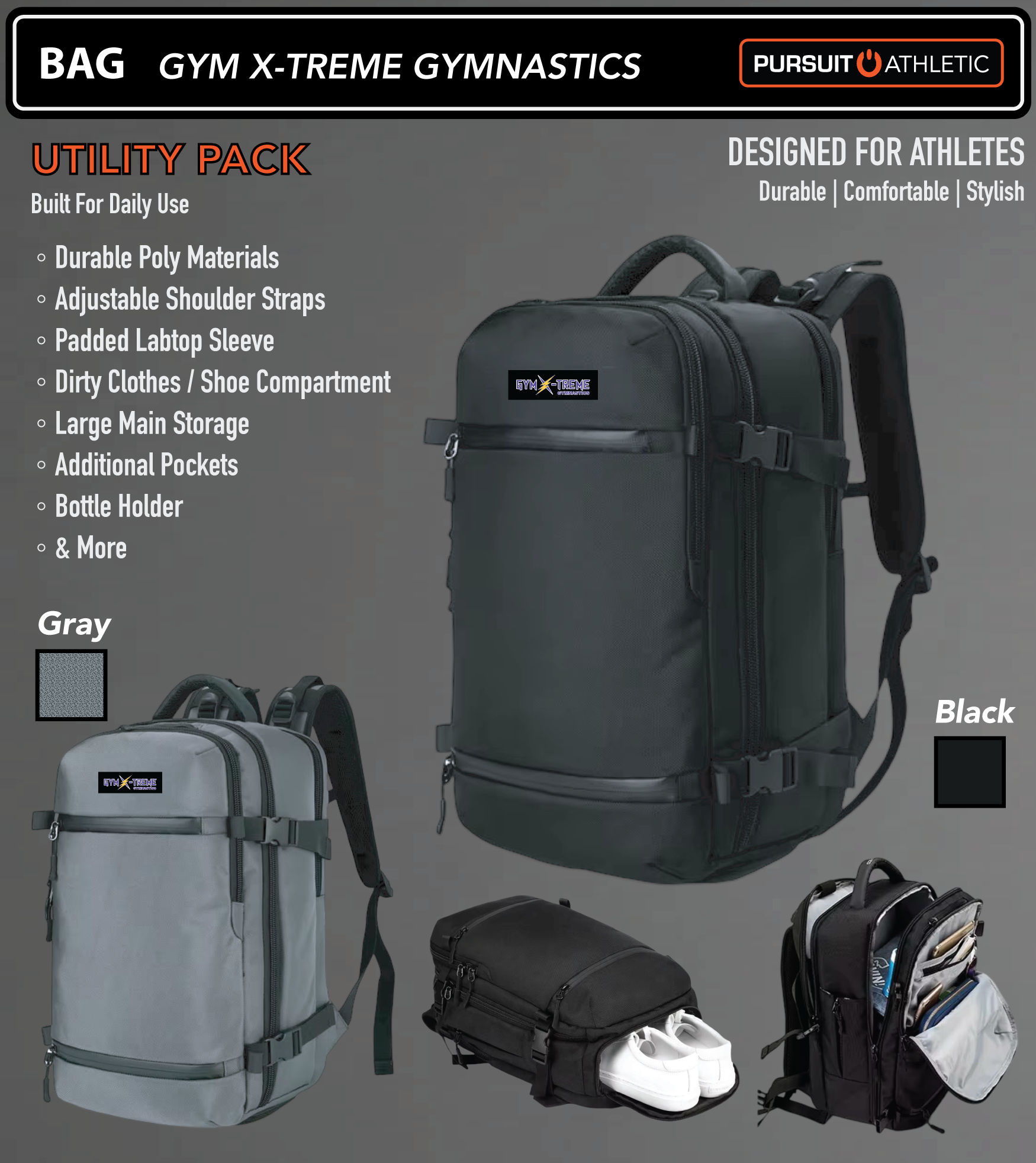 BAG | Utility Pack | Gym X-treme Gymnastics – Pursuit Athletic